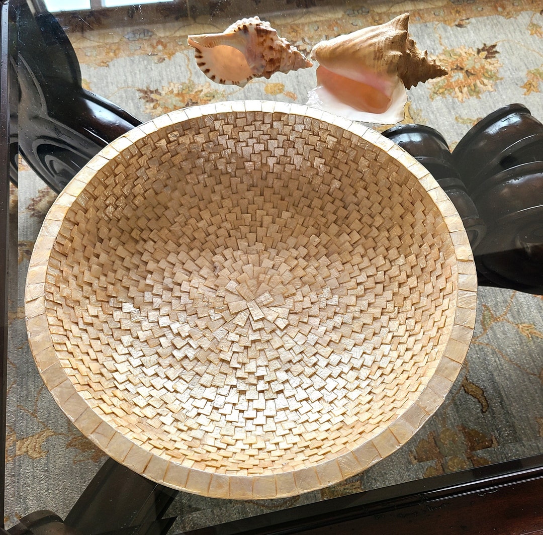 Coffee Table Bowl, Decorative Bowl, Centerpiece Bowl, Capiz Shells ...