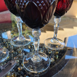Red Crystal Wine Goblet Cristal D'arques - Etsy