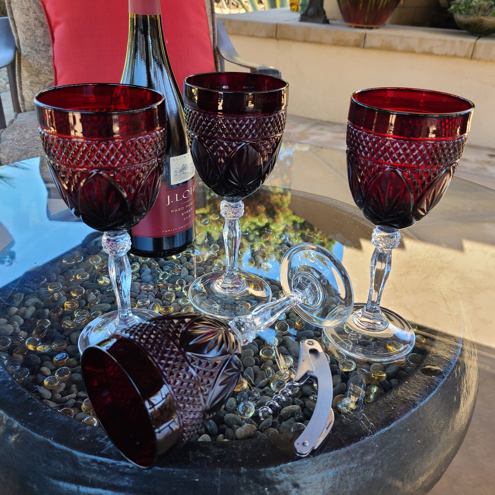 Red Crystal Wine Goblet Cristal D'arques - Etsy