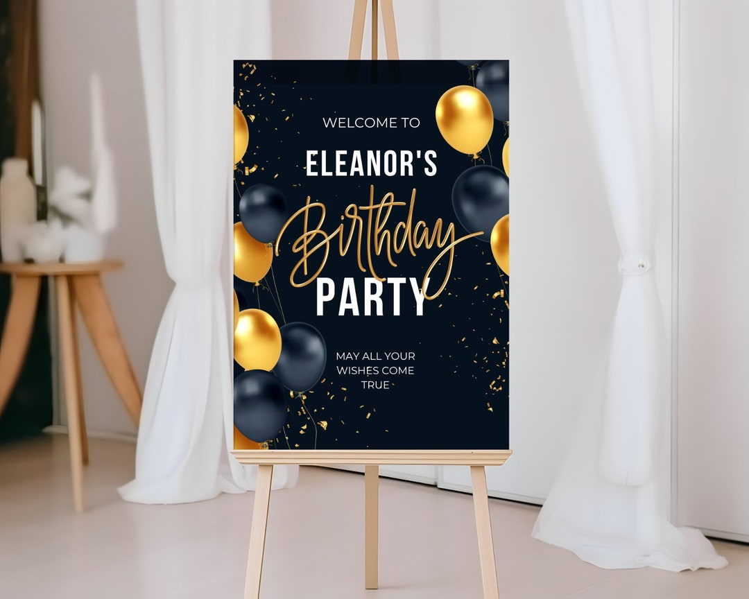 Birthday Party Welcome Sign | Custom Birthday Welcome Banner | Birthday ...