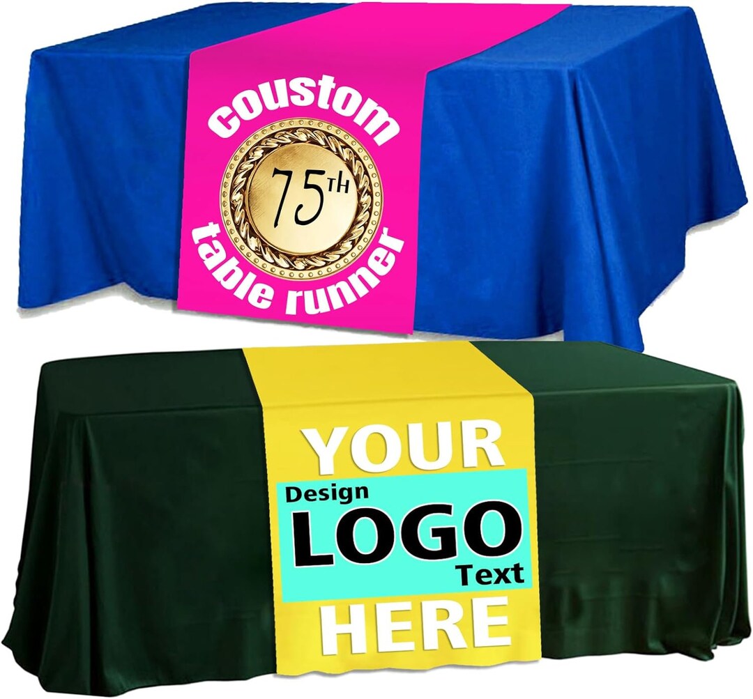 Custom Logo Vinyl Table Runner | Custom Table Runner With Your Logo ...