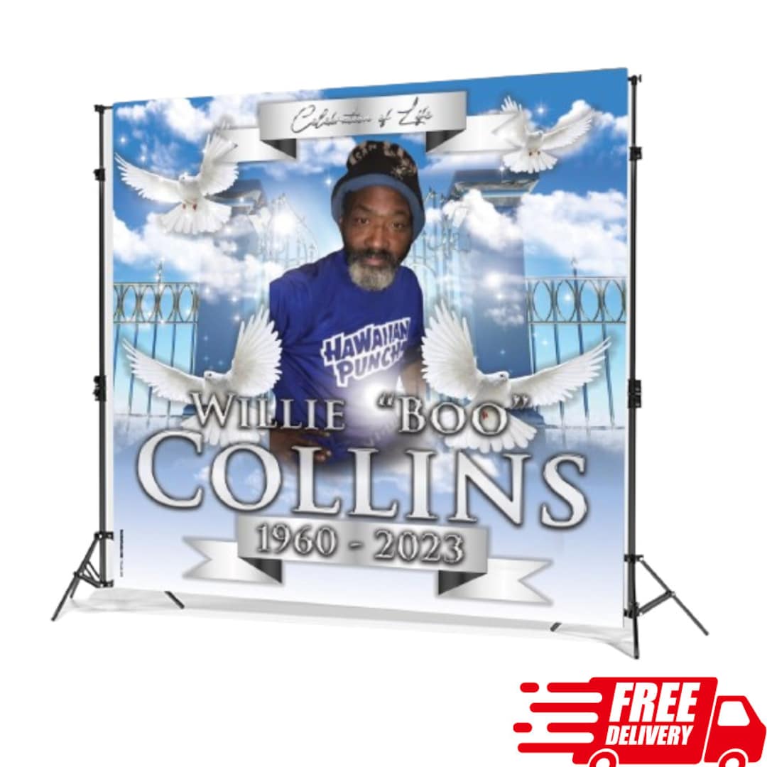 Memorial Backdrop | Long Live Banner | Heavenly Birthday Backdrop ...