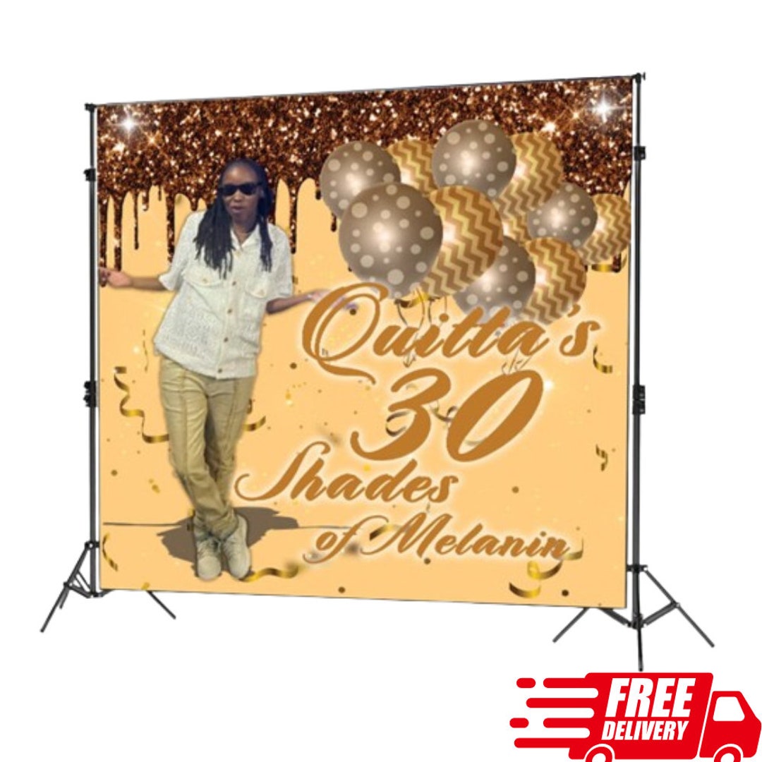 Custom Photo Birthday Backdrop | Party Sparkle Birthday Party Backdrop ...