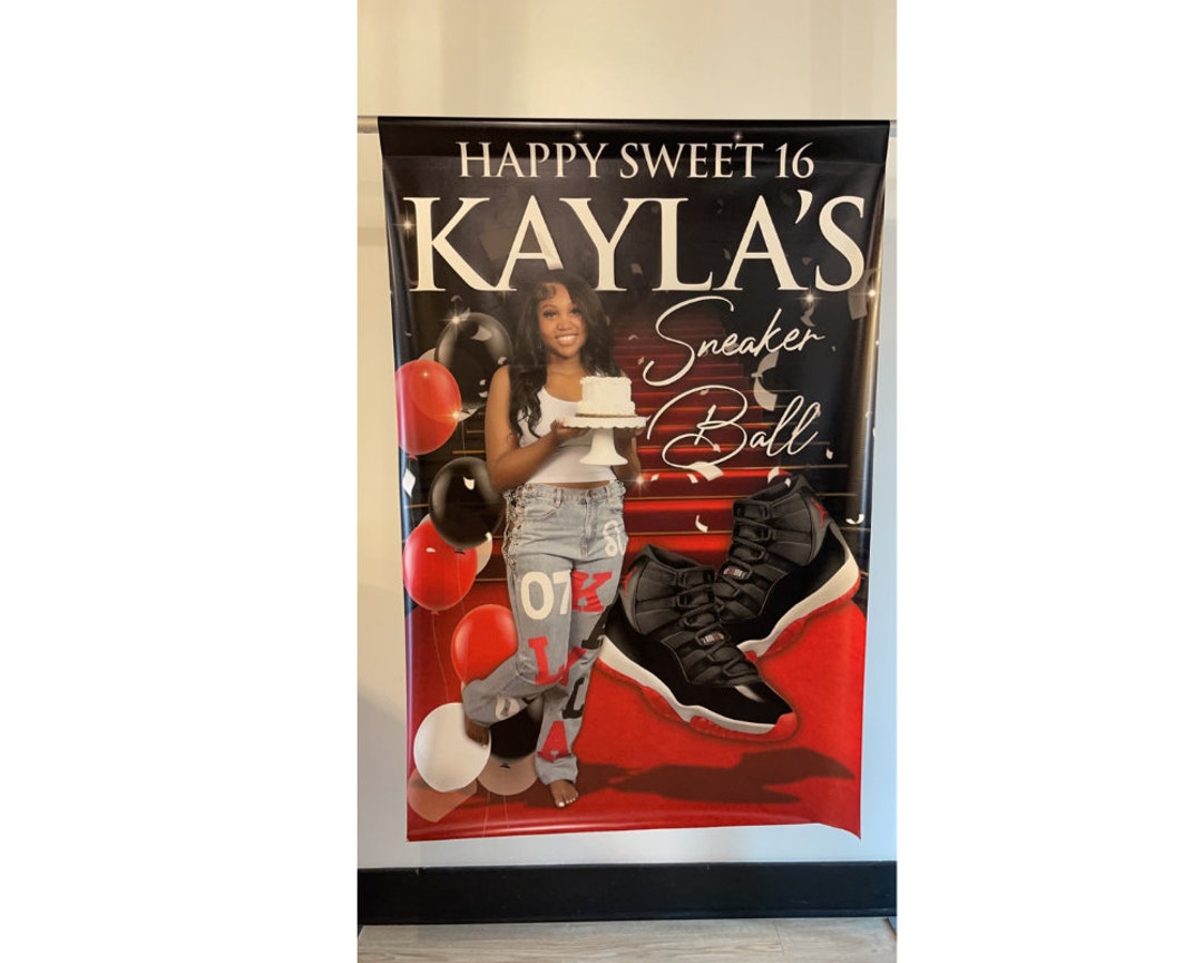 Sweet 16 Banner, Sweet 16 Party Banner, Sneaker Ball Banner, Sweet 16 ...