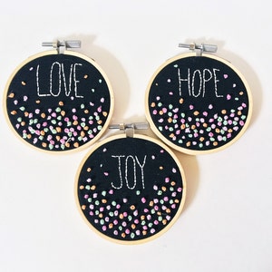 Hope and Confetti Embroidery - Etsy