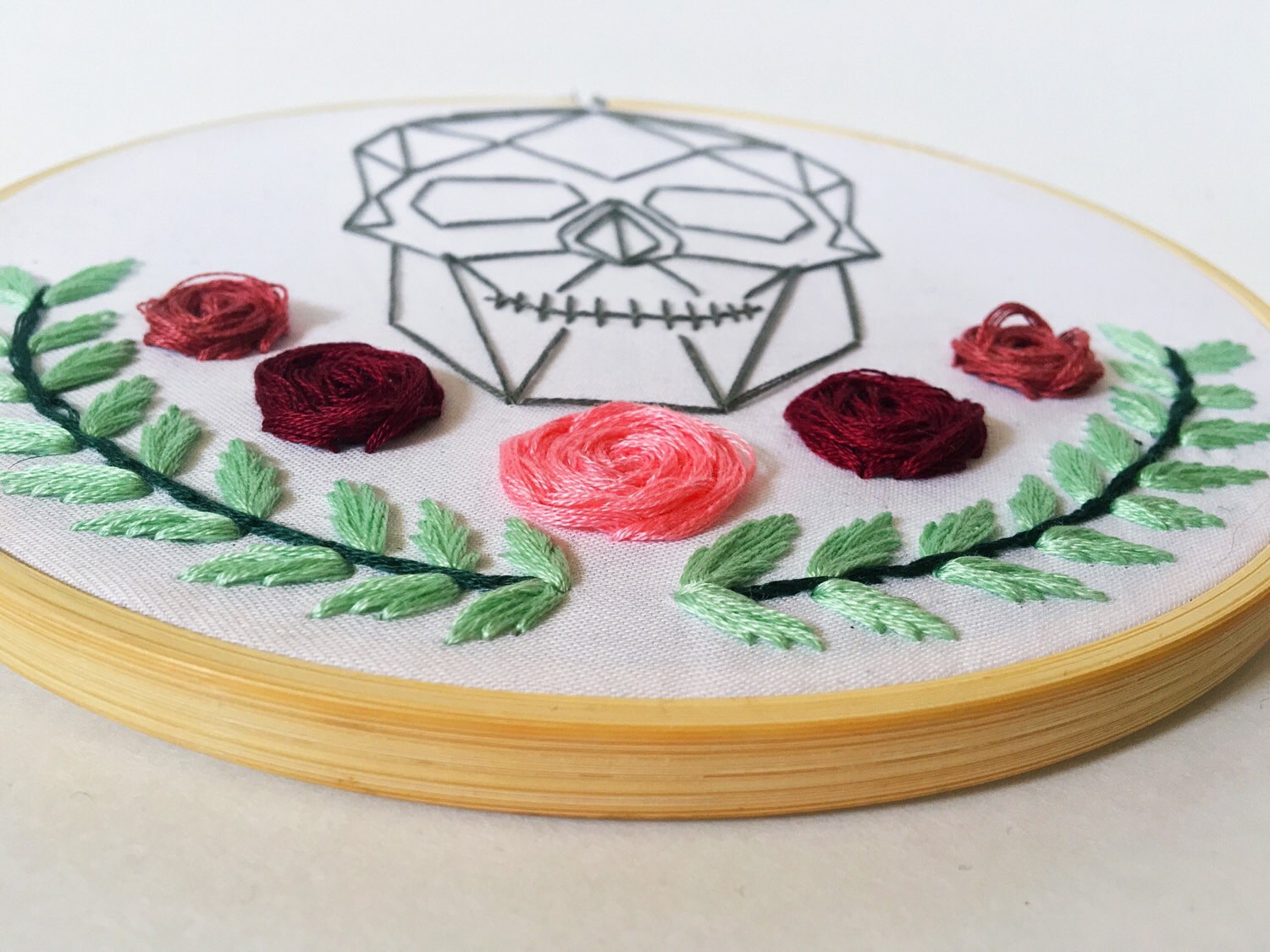 Geometric Skull Embroidery | Etsy