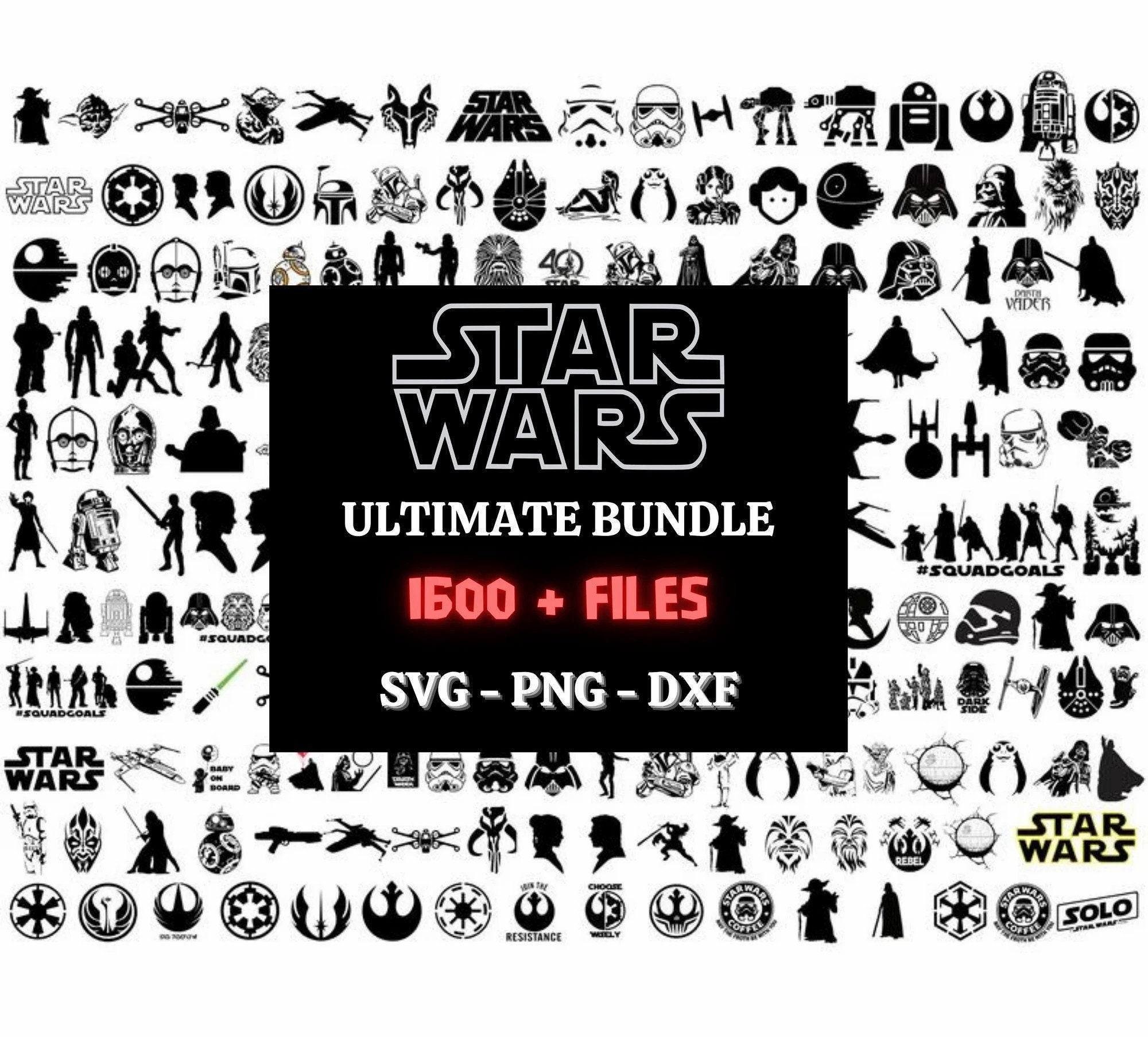 Star Wars SVG Bundle, 1600 Star Wars Files, Star Wars Clipart, Star ...