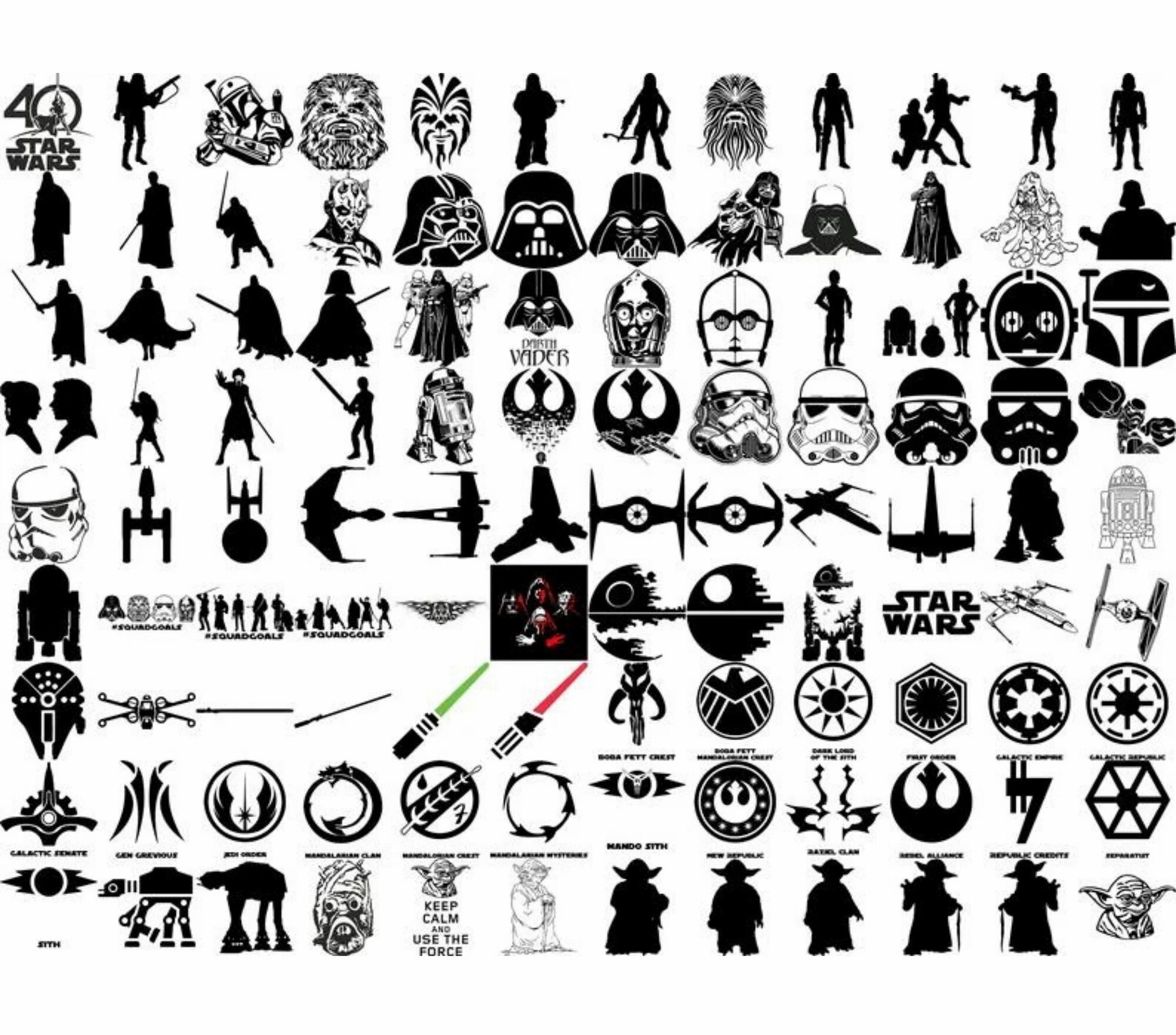 Star Wars SVG Bundle, 1600 Star Wars Files, Star Wars Clipart, Star ...