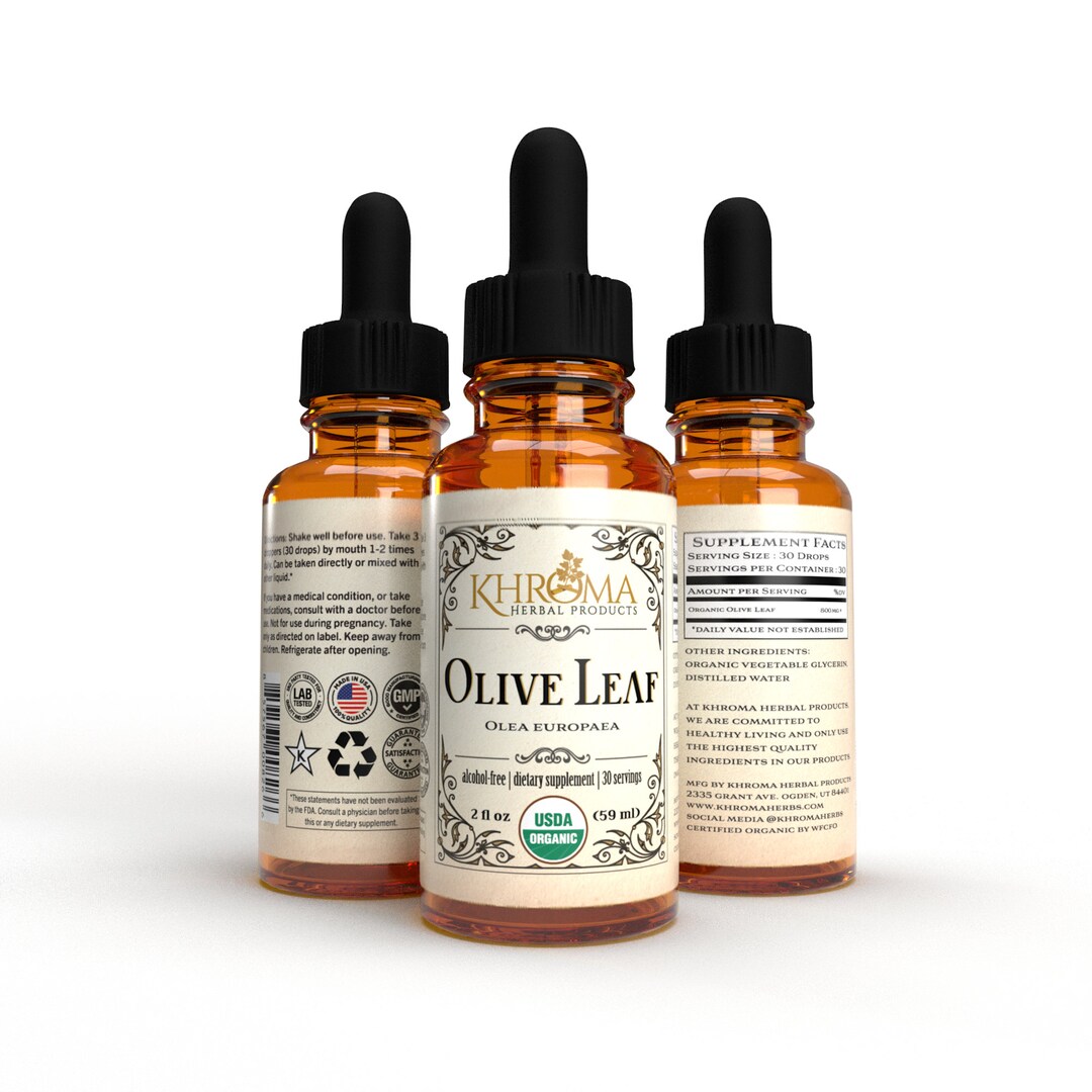 Organic Olive Leaf - 2 OZ Liquid - 30 Servings - Maximum Potency - USDA ...