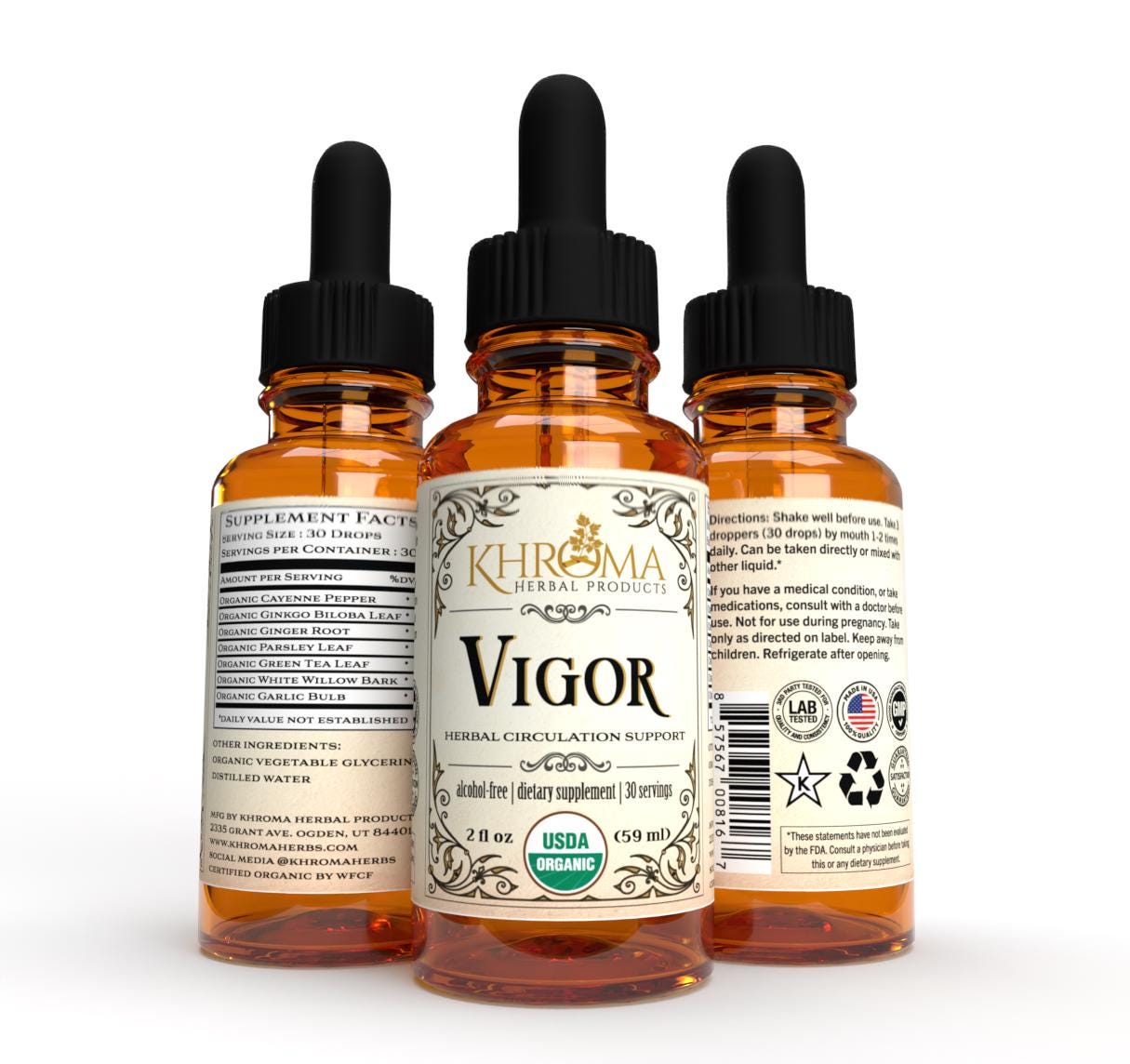 VIGOR - Organic Circulation Complex - 2 Oz Liquid - 30 Servings in a ...