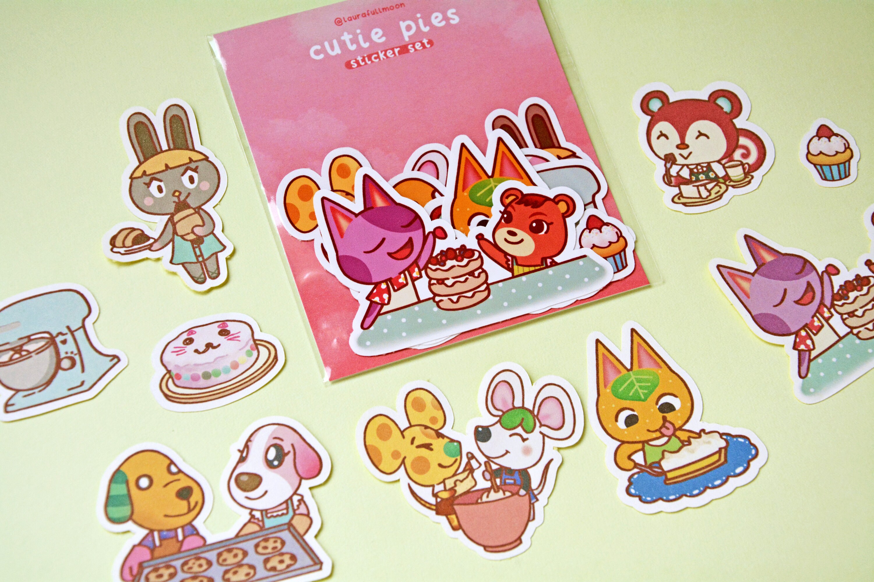 Cutie Pies Vinyl Sticker Set Animal Crossing Die Cut | Etsy