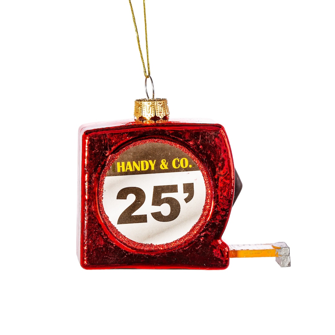 Red Glitter Tape Measure Christmas Tree Decoration - Winter Festive Fun ...