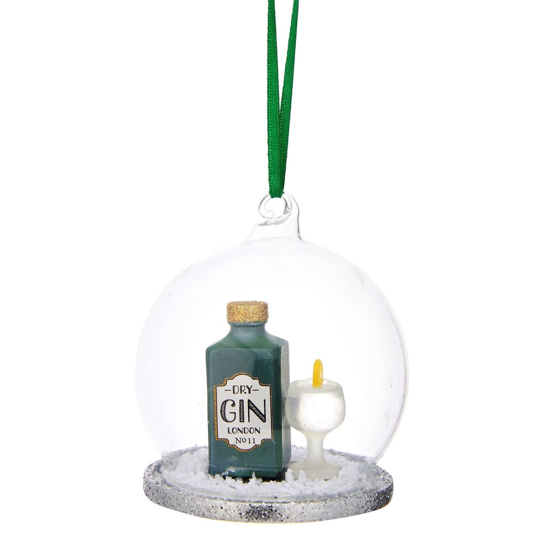 Gin and Tonic Glass Dome Christmas Tree Hanging Bauble - Festive Booze ...