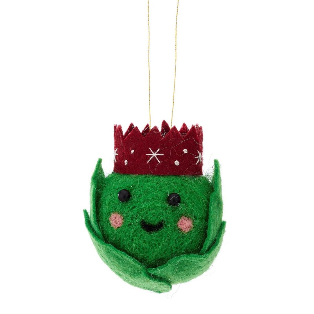 Felt Brussels Sprout Christmas Tree Hanging Decoration - Festive Winter ...