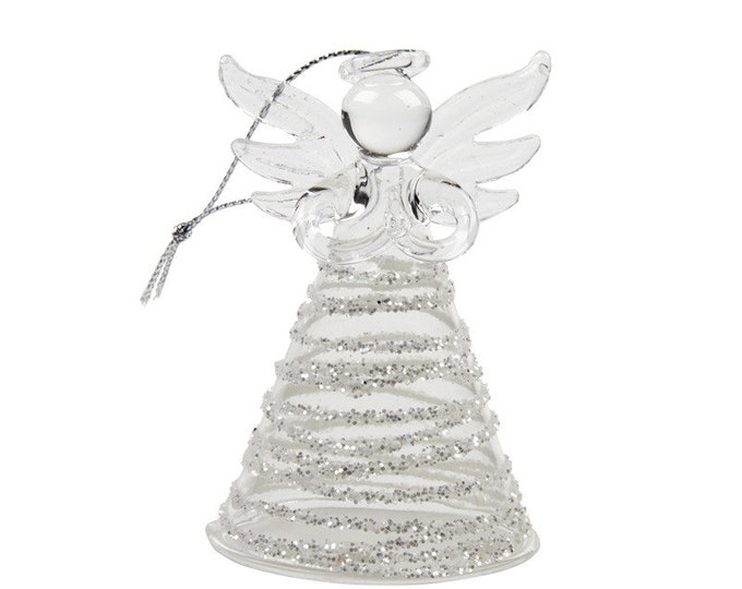 Glass Tree Topper Angel, Victorian Christmas Tree Topper, Angel Tree ...