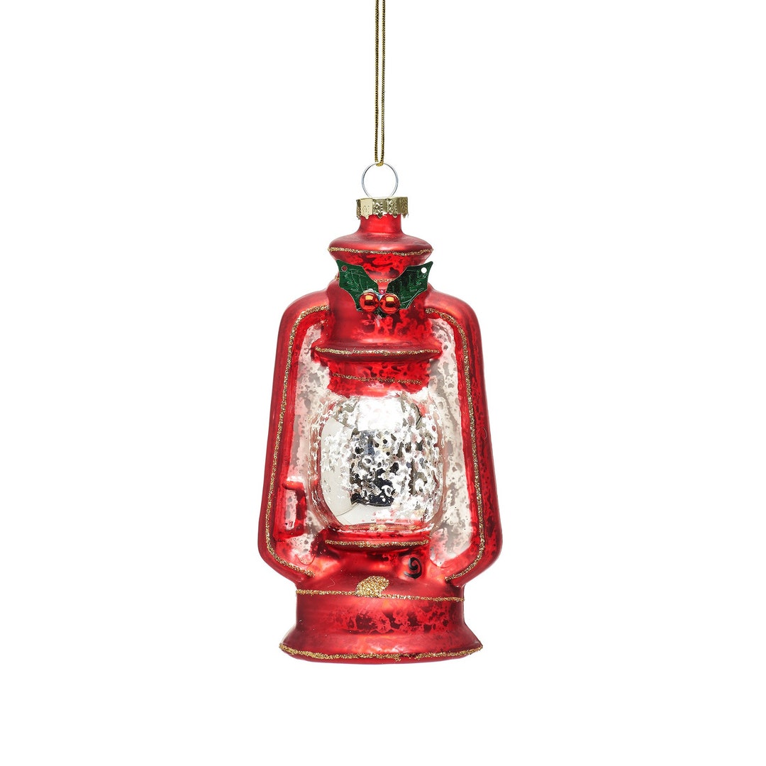 Red Camping Lantern Christmas Tree Decoration - Festive Season Winter ...