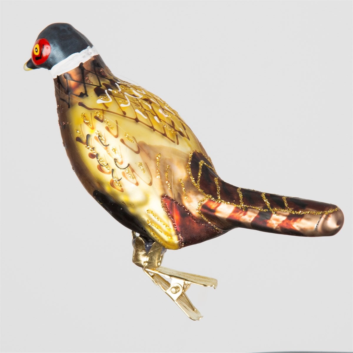 Pheasant Glass Clip on Christmas Tree Decoration - Ornament Winter ...