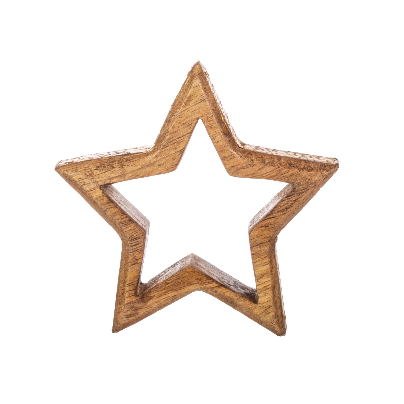 Wooden Star With Golden Edge Standing Christmas Decoration - Etsy