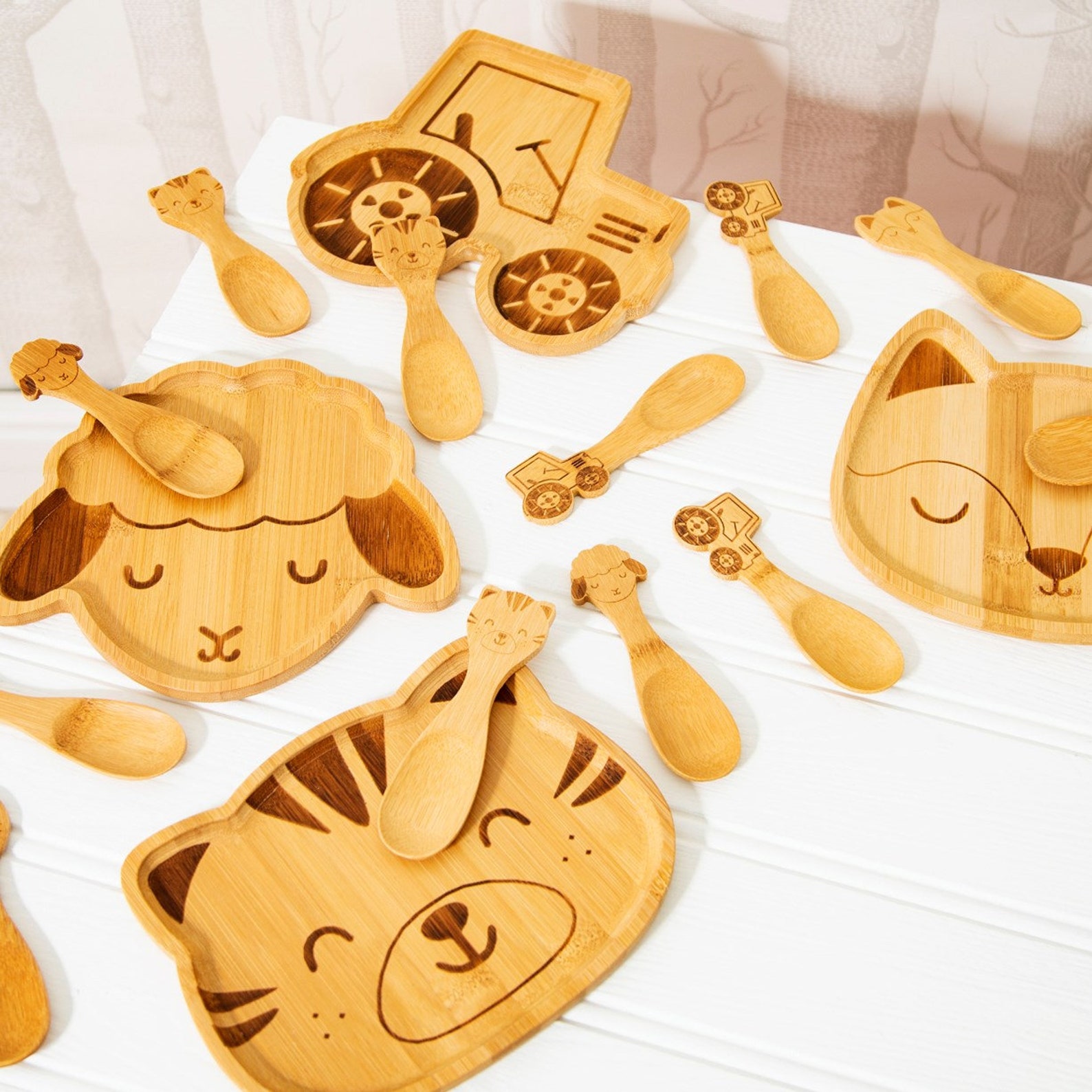 Tractor Bamboo Spoons Set of 3 - Childrens Kid's Cutlery Utensil ...