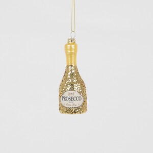 Gold Glitter Prosecco Bottle Party Sparkly Christmas Tree Decoration ...