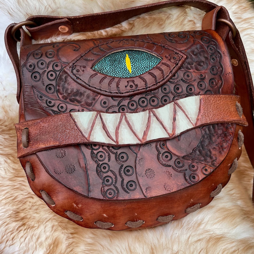 MIMIC BAG Fantasy Ren Fair Thick Leather Stingray Skin Tentacle Hand ...