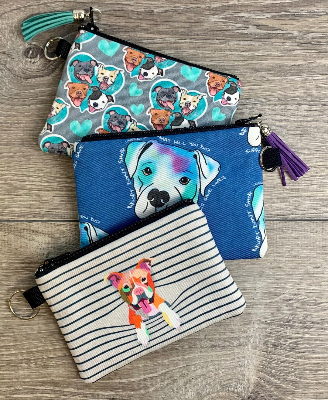 Pit Bull Zipper Pouches, Coin Purses, Wallet, Best Gift for Her ...
