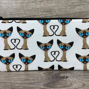 Siamese Cats | Zipper Pouches | Coin Purse | 2 Sizes | Pencils and Pens ...