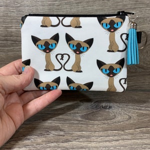 Siamese Cats | Zipper Pouches | Coin Purse | 2 Sizes | Pencils and Pens ...