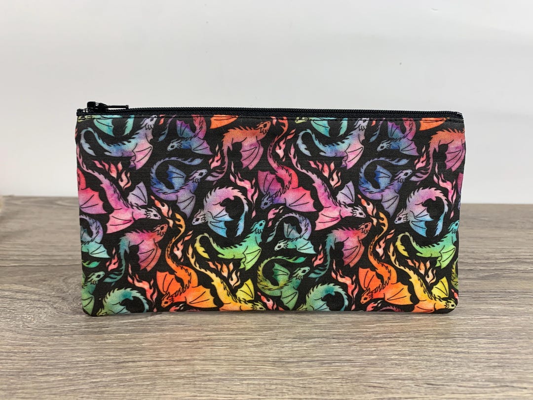 Dragons Long Zipper Pouch - Handmade Gift, Organizer Bag for Makeup ...