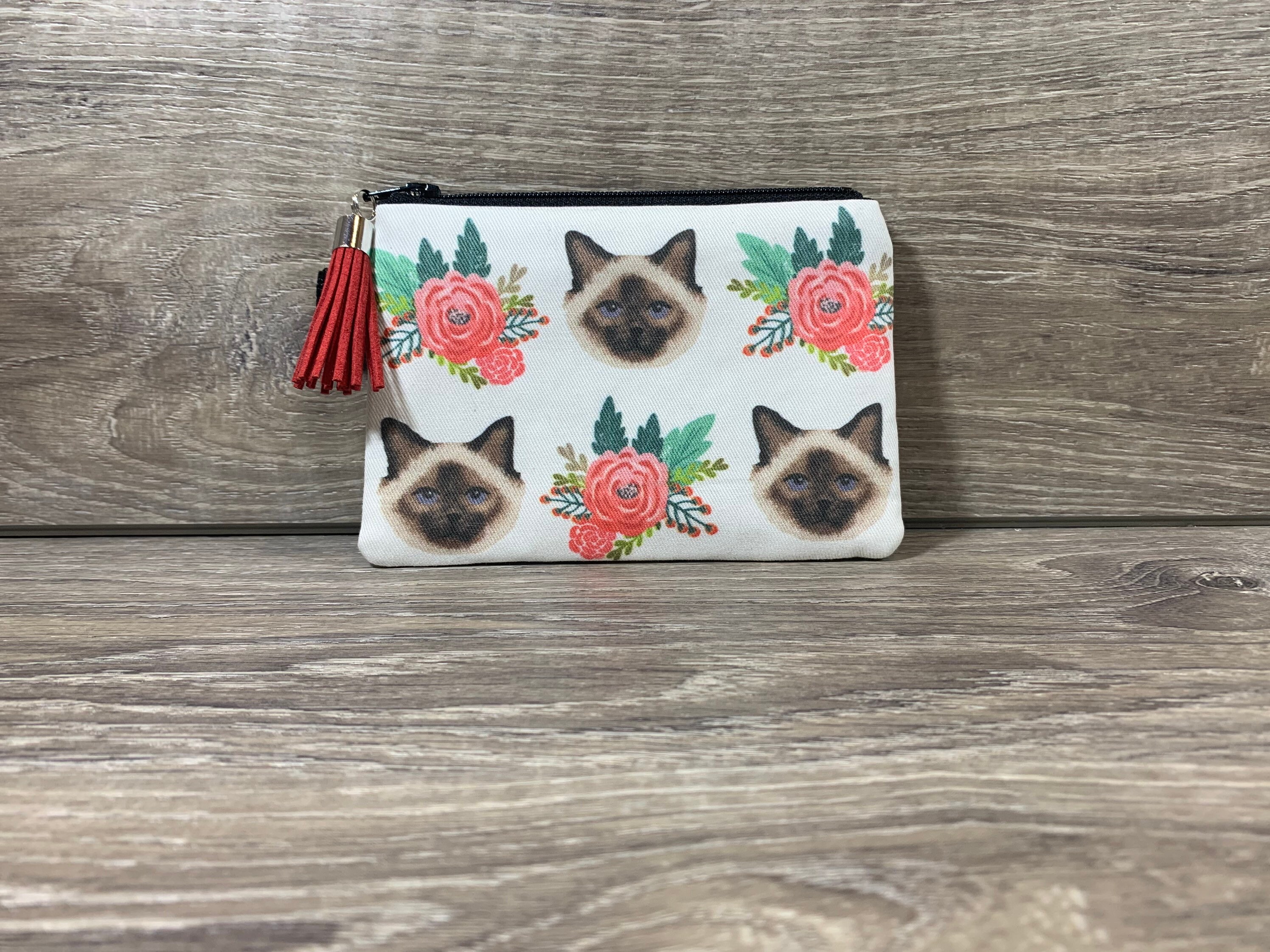 Siamese Cats and Red Roses Small Zipper Pouch Small Wallet - Etsy