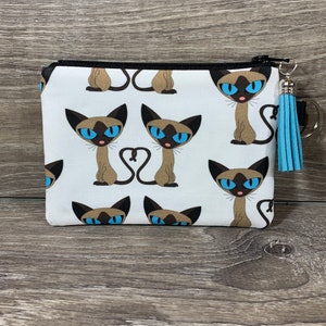Siamese Cats | Zipper Pouches | Coin Purse | 2 Sizes | Pencils and Pens ...