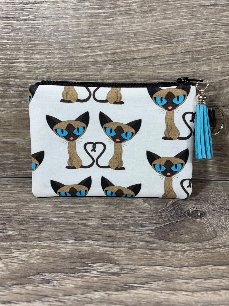 Siamese Cat Zipper Pouch | Cotton Coin Purse With Tassel - Etsy