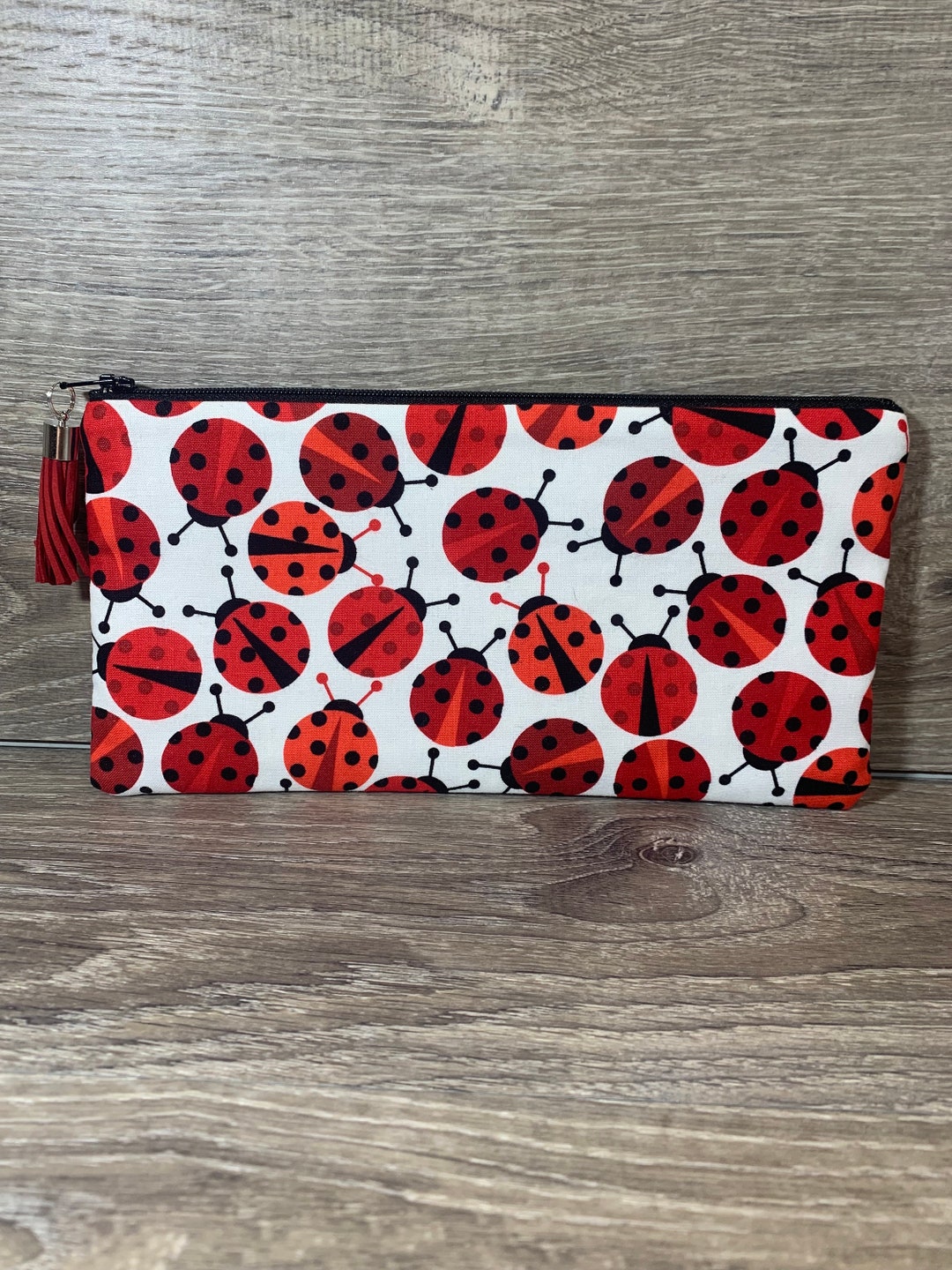 Red Black and White Ladybug Purse, 9 1/2 " X 4 1/2", Purse Organizer ...