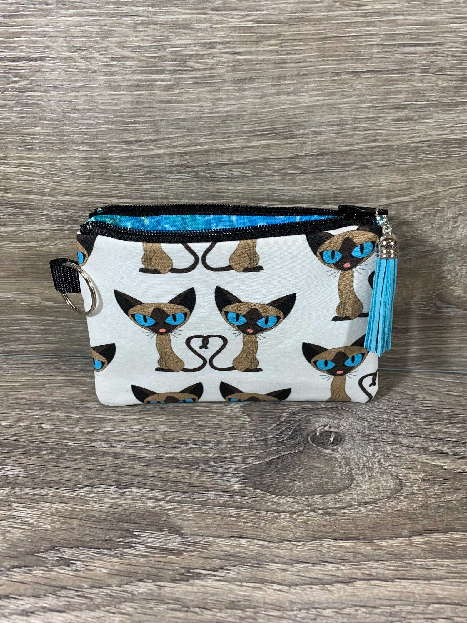 Siamese Cat Zipper Pouch | Cotton Coin Purse With Tassel - Etsy