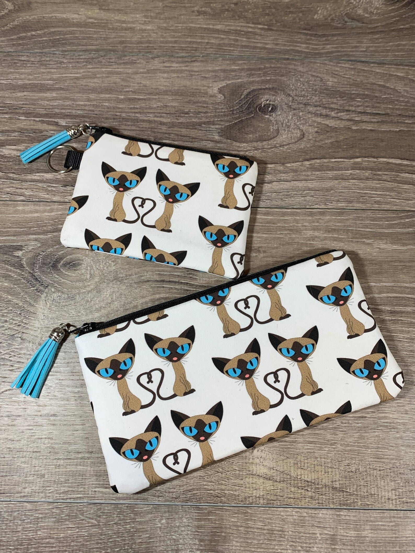 Siamese Cat Zipper Pouch | Cotton Coin Purse With Tassel - Etsy