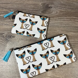 Siamese Cats | Zipper Pouches | Coin Purse | 2 Sizes | Pencils and Pens ...