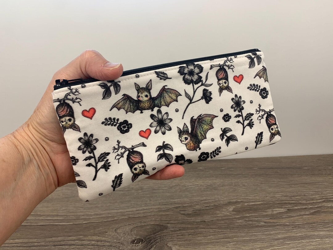 Bats Long Zipper Pouch - Handmade Gift, Organizer Bag for Makeup ...