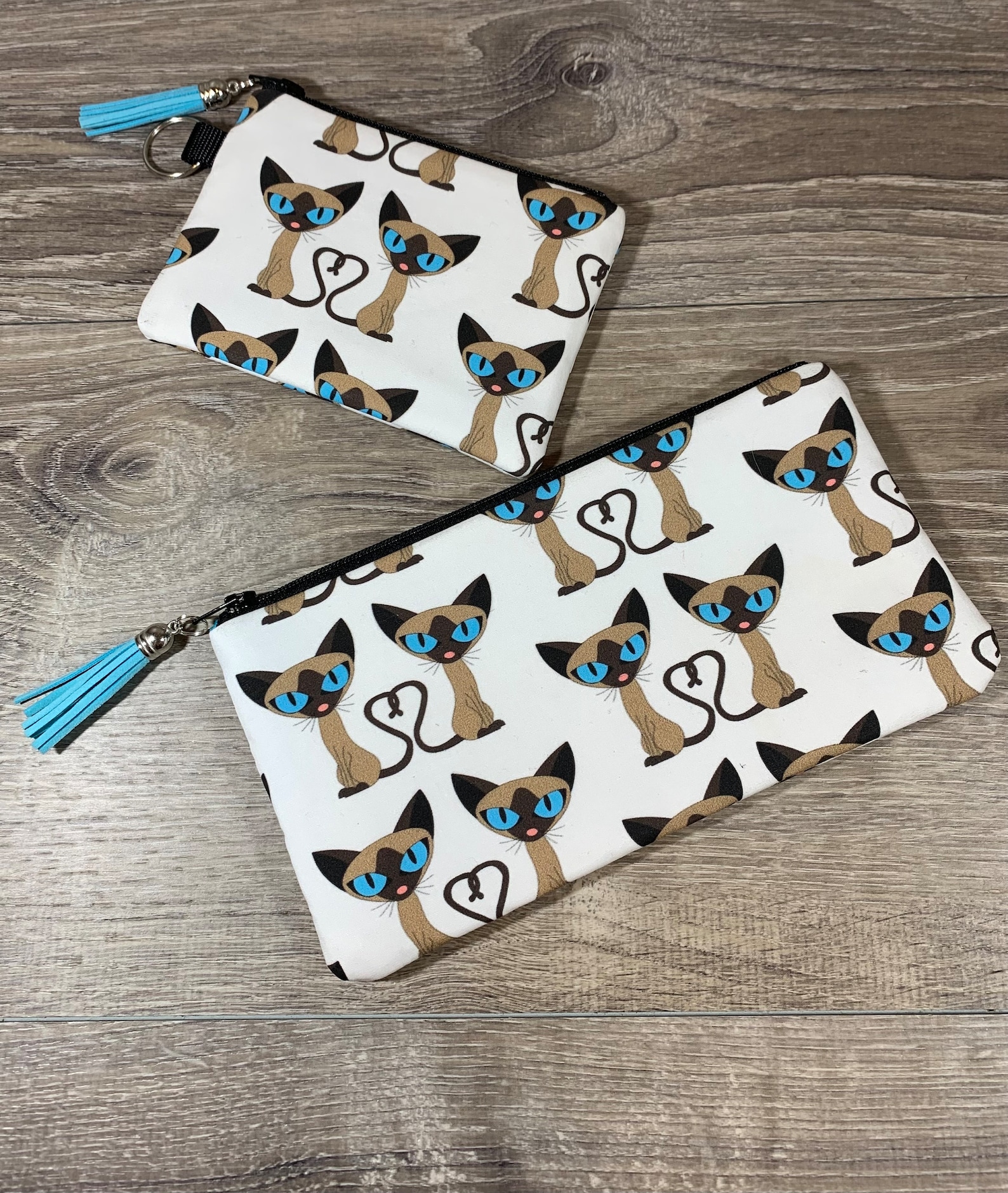 Siamese Cat Zipper Pouch | Cotton Coin Purse With Tassel - Etsy
