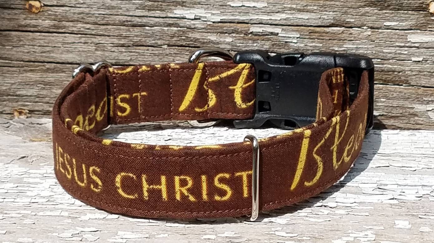 Christian dog collar/ Jesus / blessed/My Messiah/ Religous Family ...
