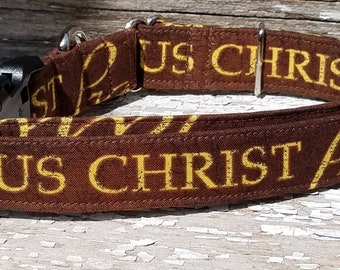 Christian Dog Collar/ Jesus is My Savior/ My Messiah/ Religous Family ...