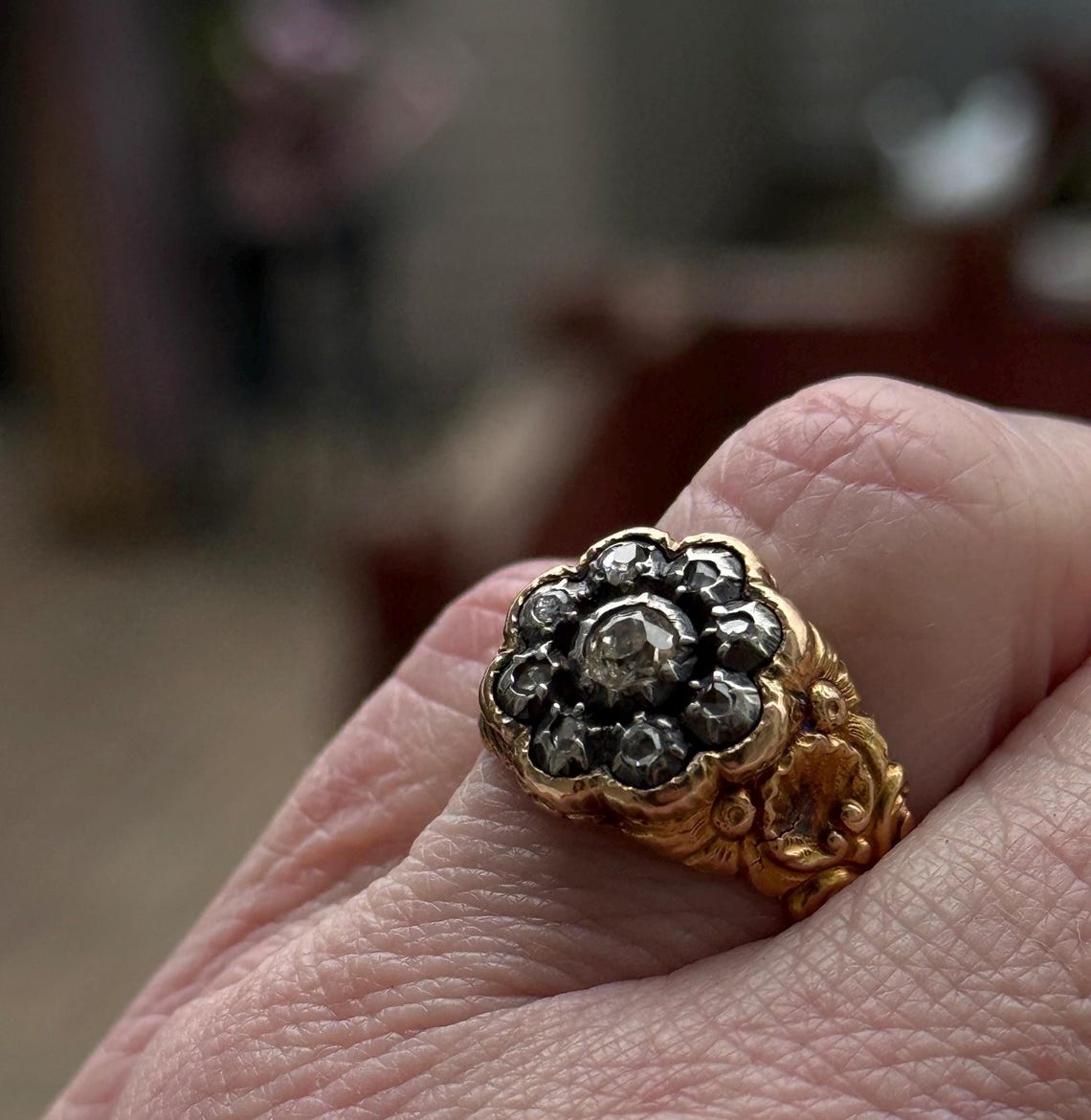 Georgian Diamond Cluster Ring, C.1820s–1830s - Etsy