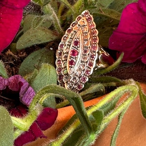 Ruby and Diamond Navette Ring - Etsy