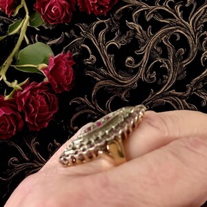 Ruby and Diamond Navette Ring - Etsy