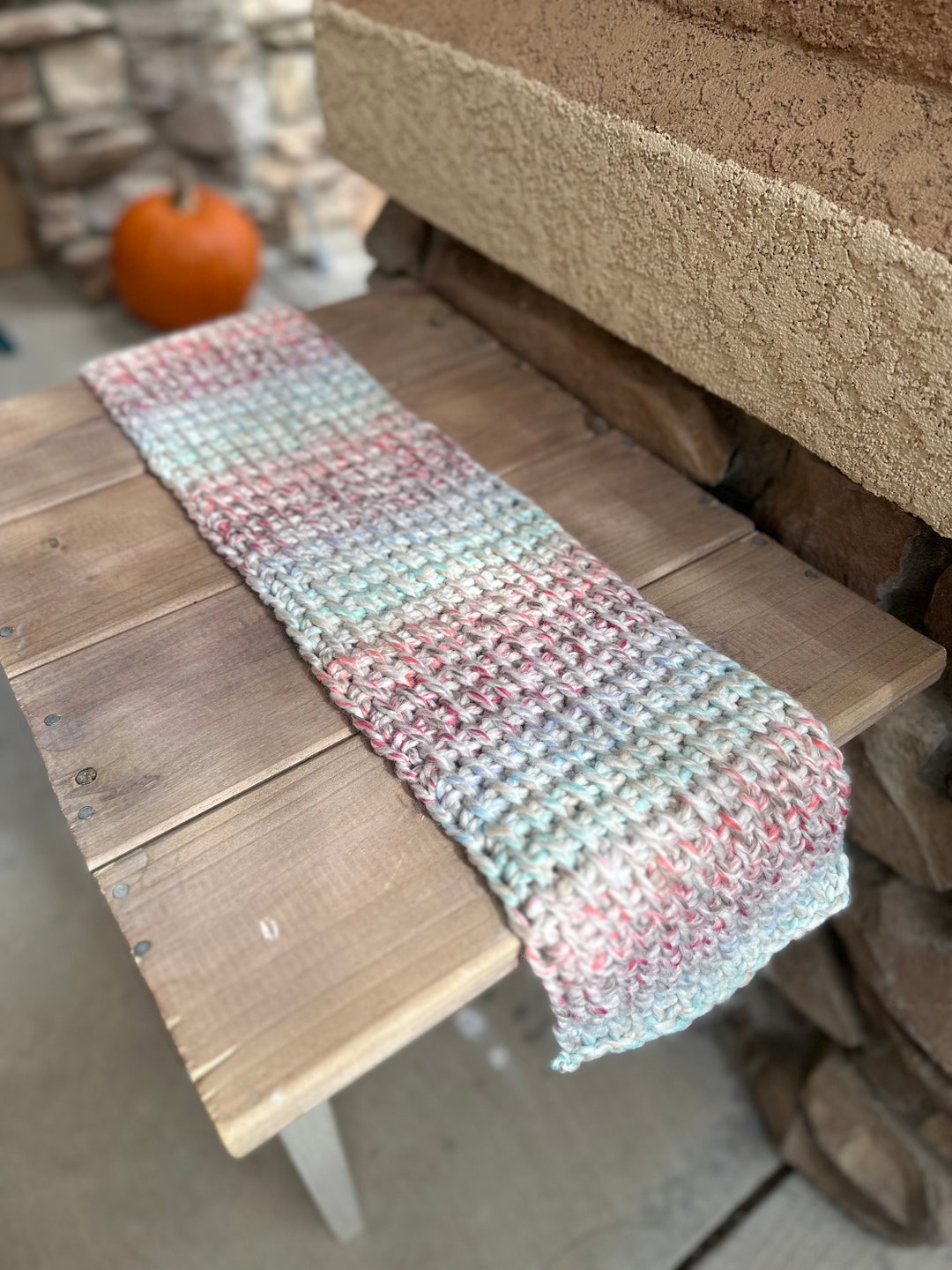 Crochet Table Runner: Multicolored, 35.5 X 8 Inches, Handmade - Etsy