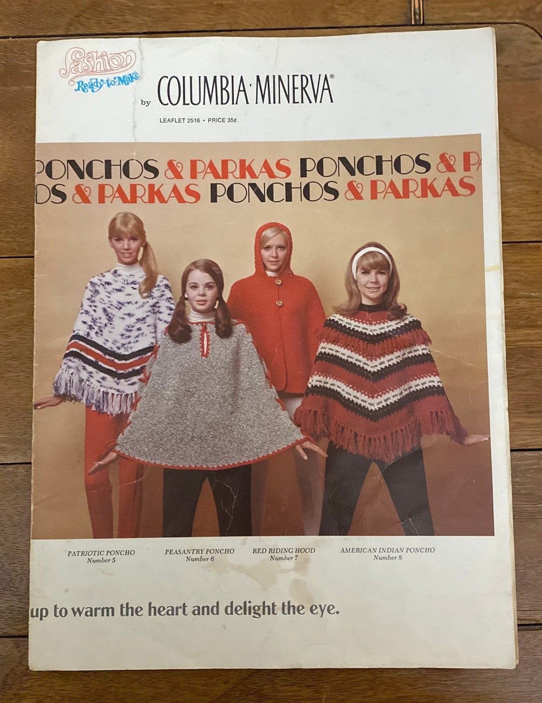 Columbia Minerva Pattern Leaflet 2516 1968 Ponchos & Parkas Patterns ...
