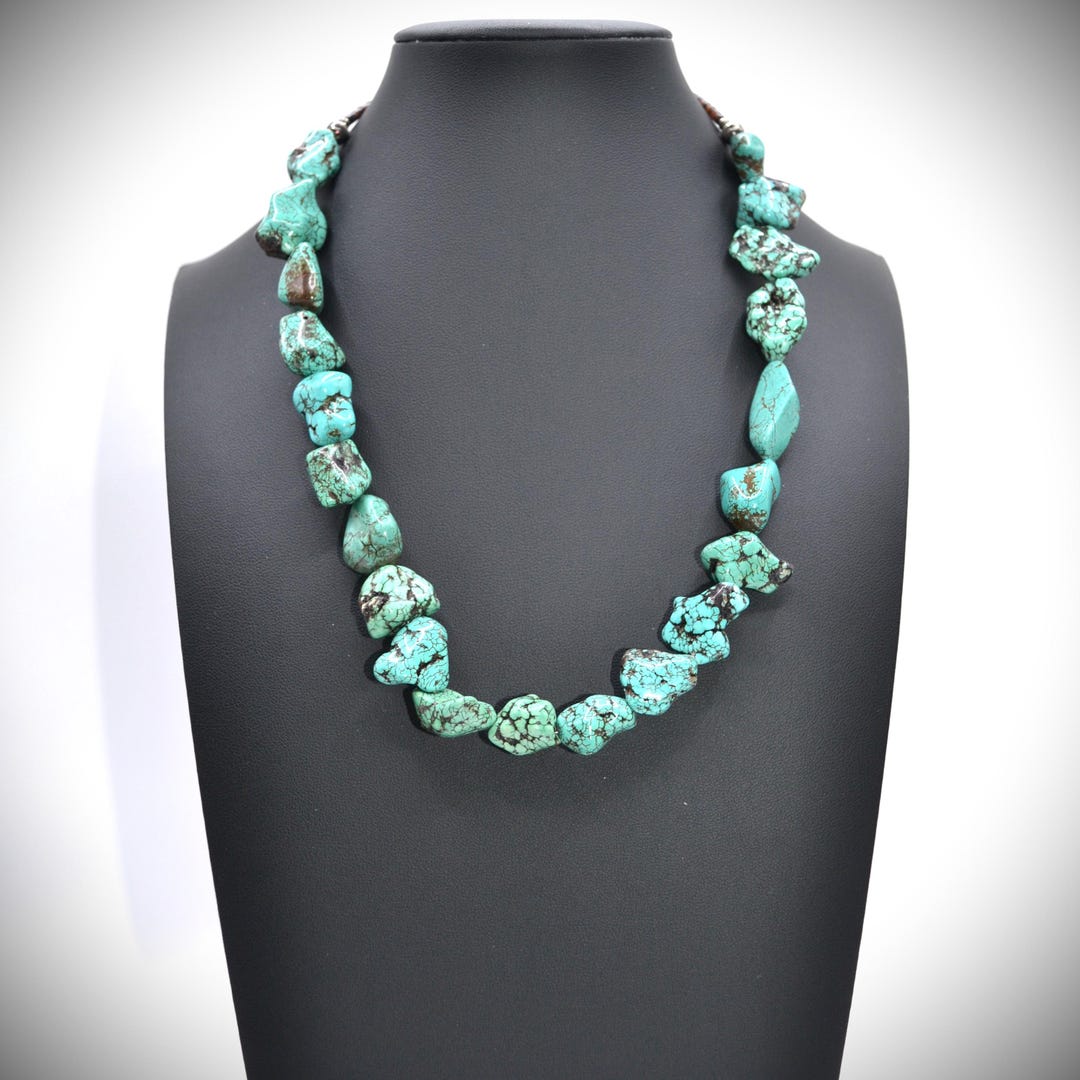 Vintage Navajo Genuine Turquoise Necklace by Charlene Little - Etsy