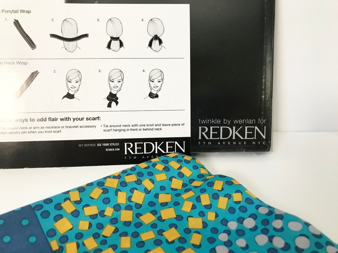 REDKEN Art Silk Scarf NIB, Twinkle by Wenlan for Redken, 100% Silk ...