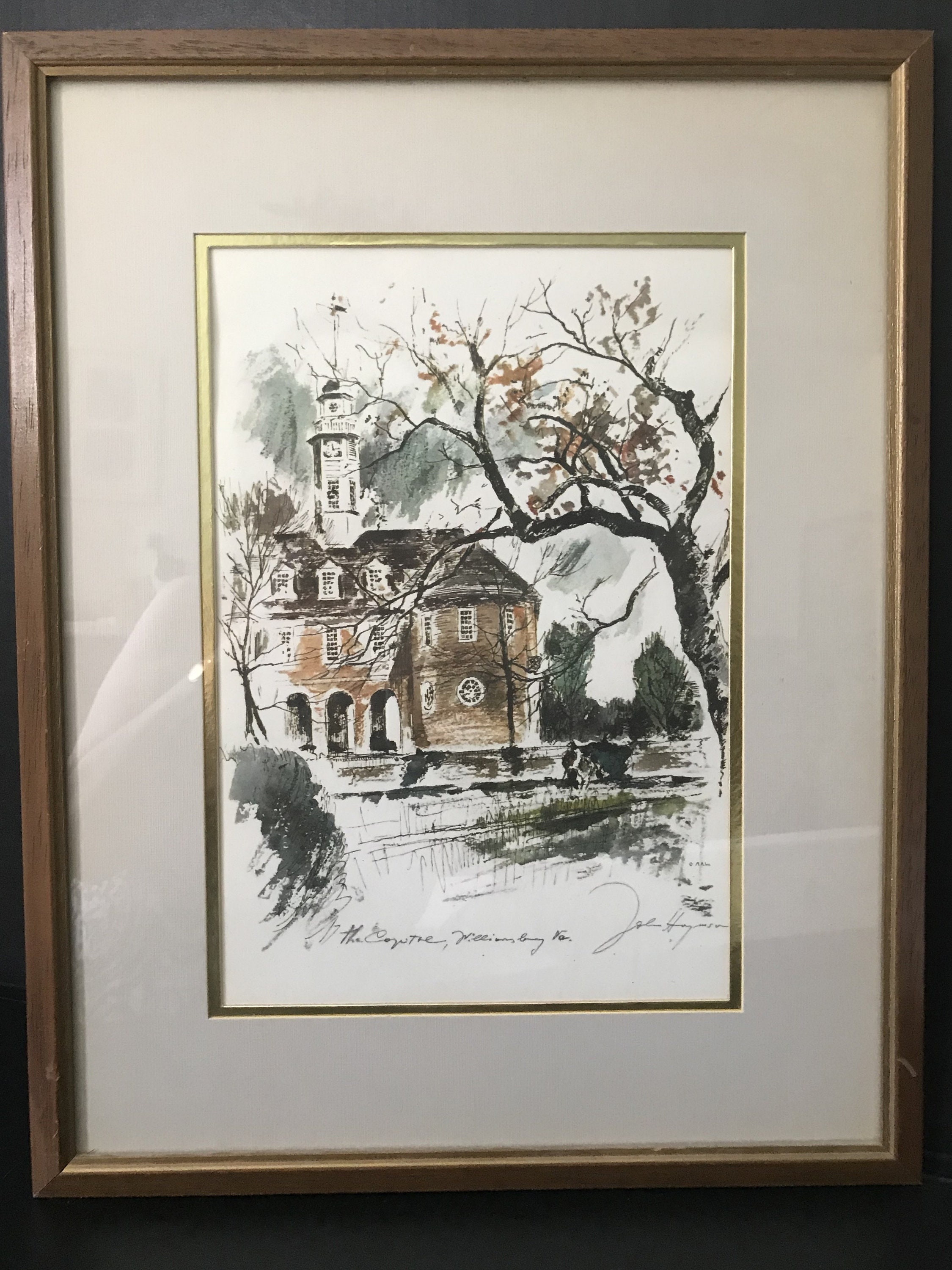 Framed John Haymson Art the Capitol Williamsburg Va. Mid | Etsy Australia