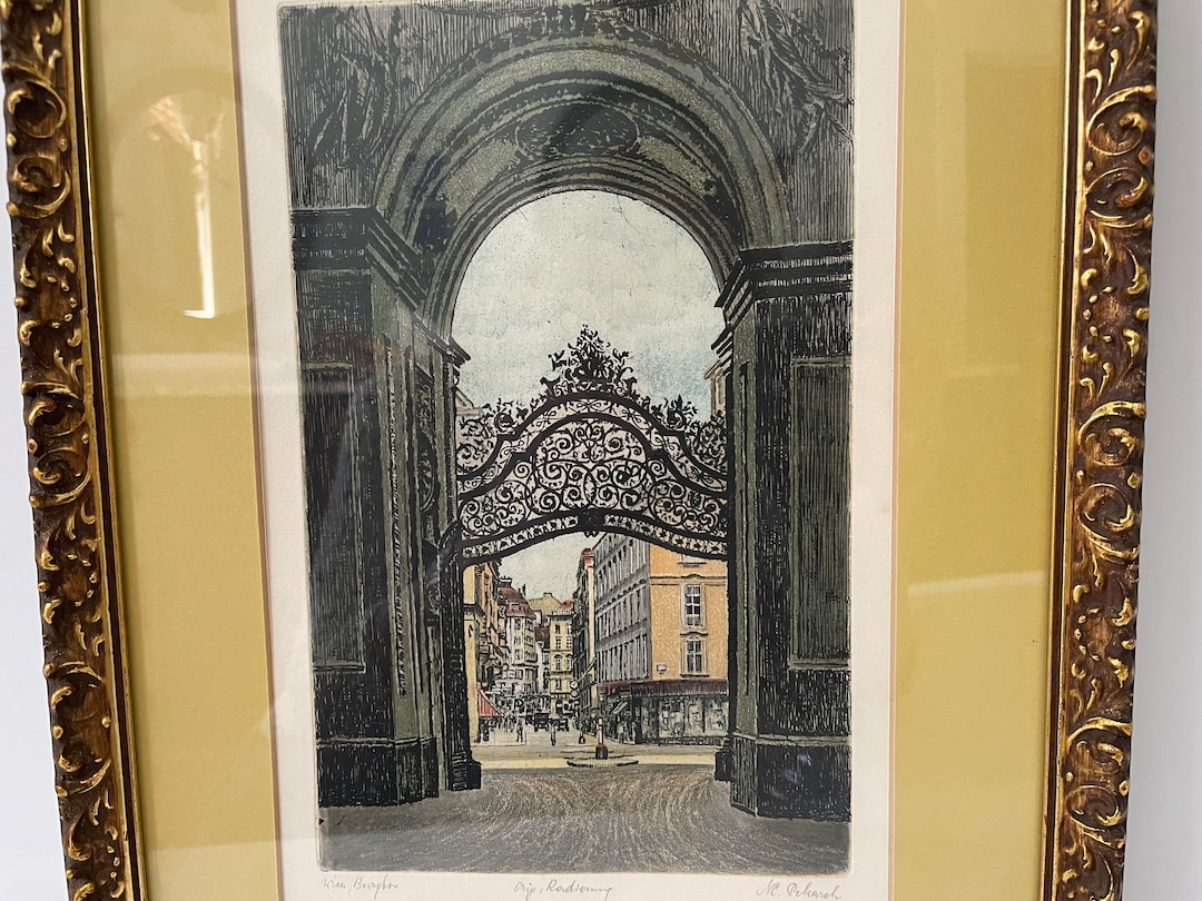 SIGNED St Michaels Gate, Vienna Austria Original Etching Framed Print ...