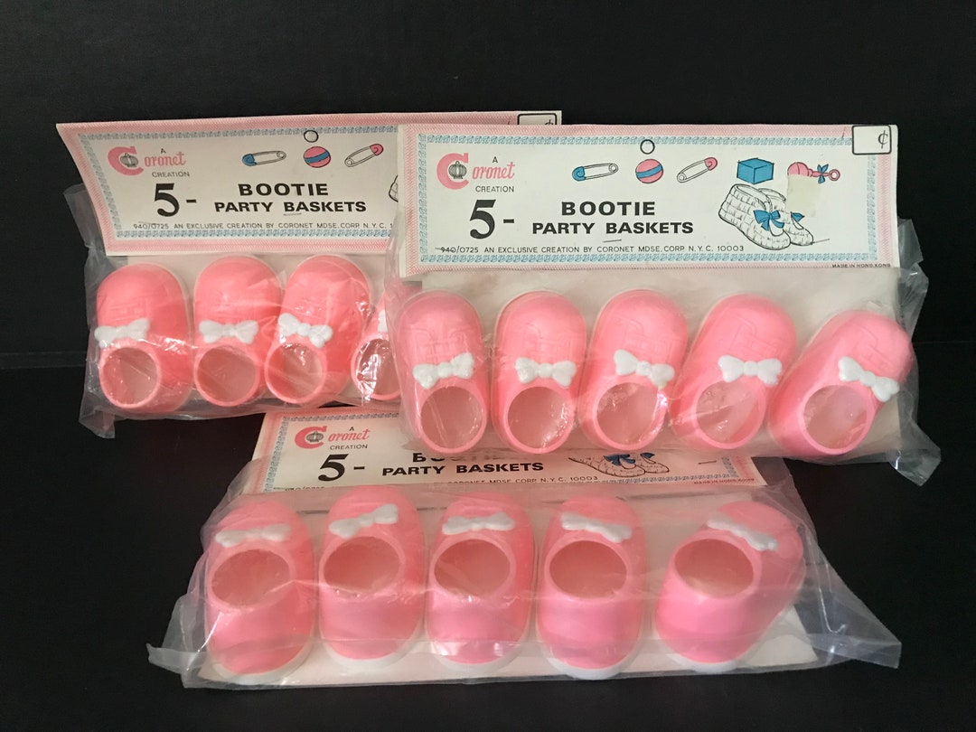 Baby Bootie Favor Cups Mid Century 15 Pink Hard Pastic Bootie - Etsy